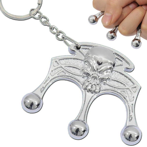 Silver Skull Knuckle Keychain | Supreme Defense
